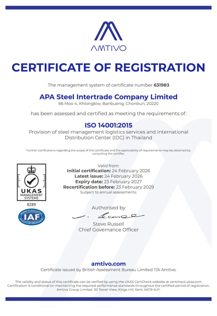 LICENSES & CERTIFICATES Archives - APA STEEL INTERTRADE